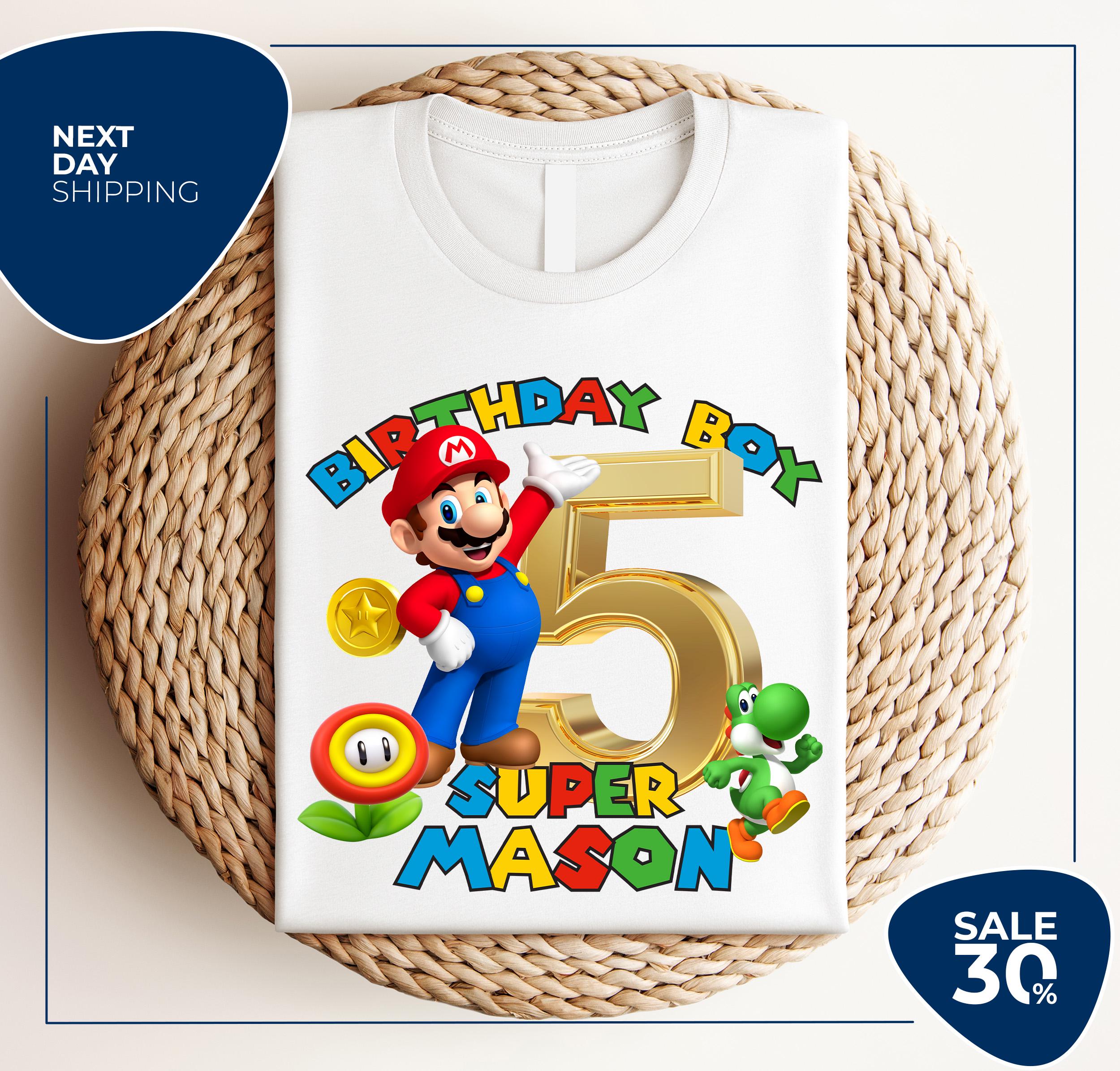 Custom Mario Birthday Shirt | Personalize Super Mario Family Shirts ...