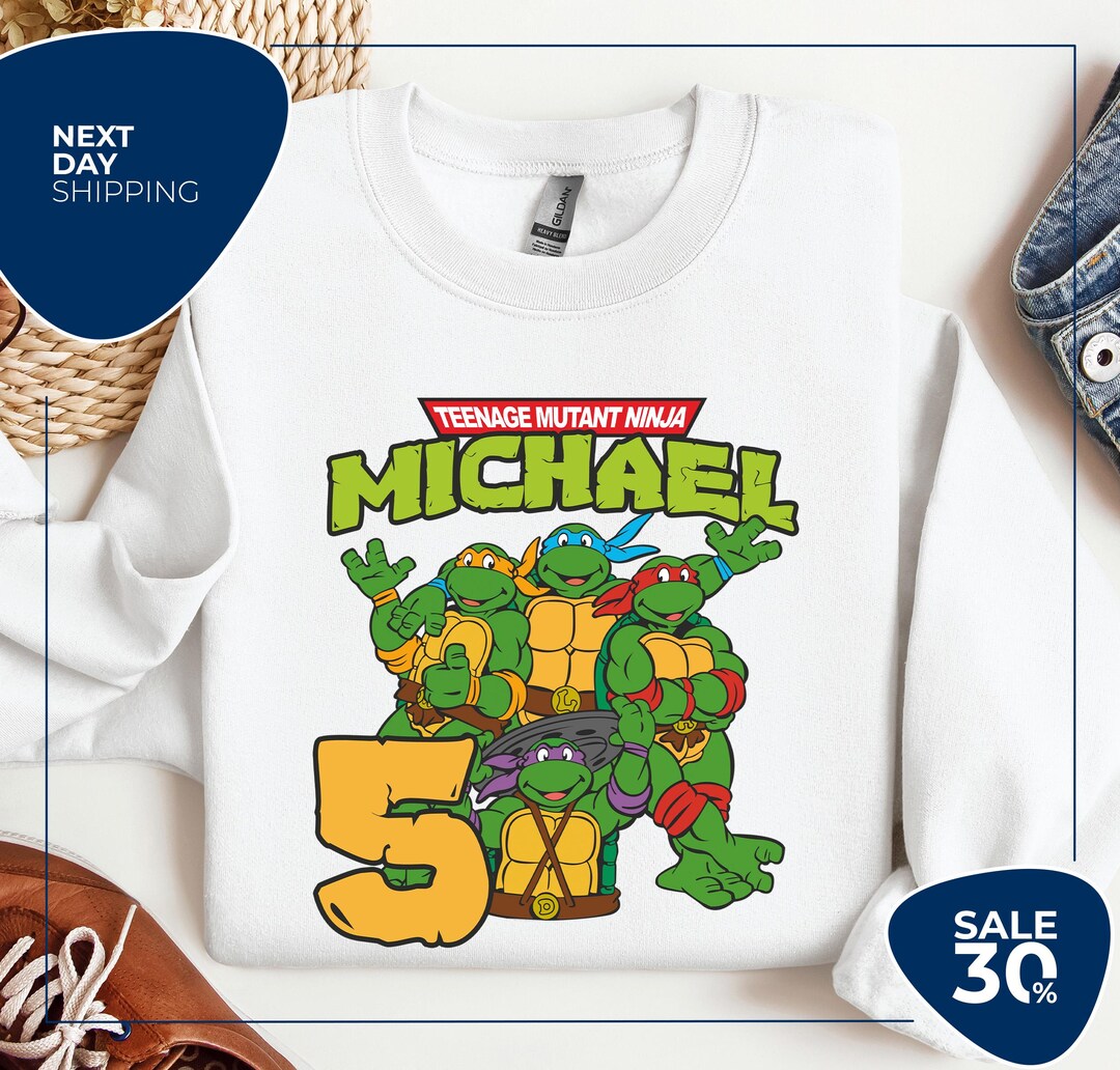 Turtles Pizza Birthday Boy Sweat Turtles Matching Custom Turtle ...