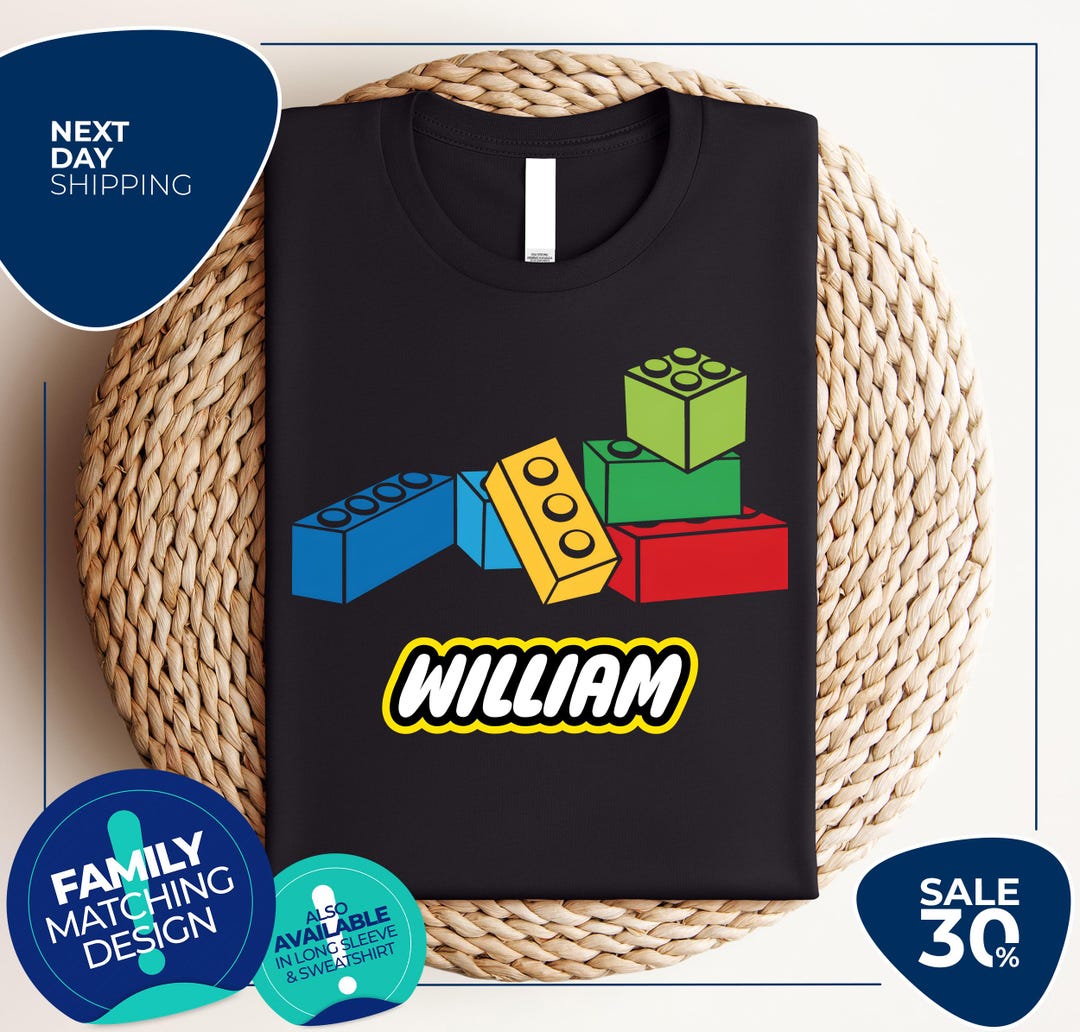 Custom Building Bricks Shirt | Building Blocks Family Matching Shirts ...