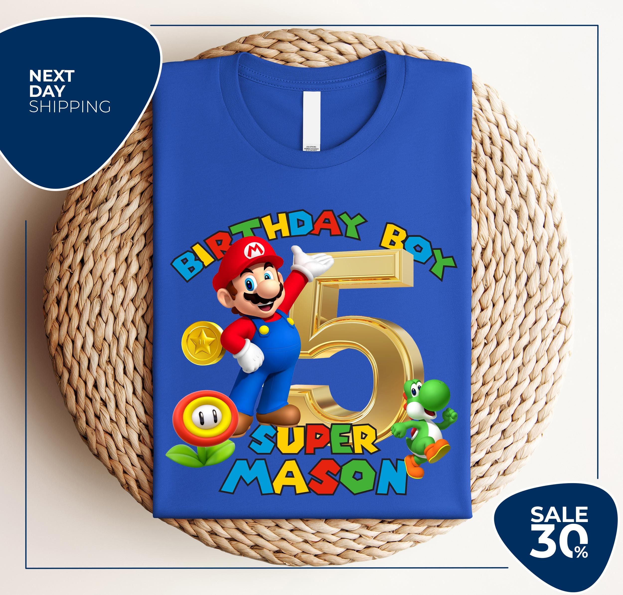 Custom Mario Birthday Shirt | Personalize Super Mario Family Shirts ...