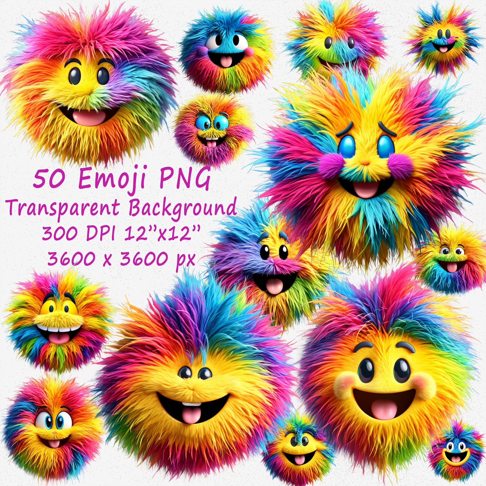 Colorful Smiley Face Emoji PNG - Happy Face Emotion Clipart & Stickers ...