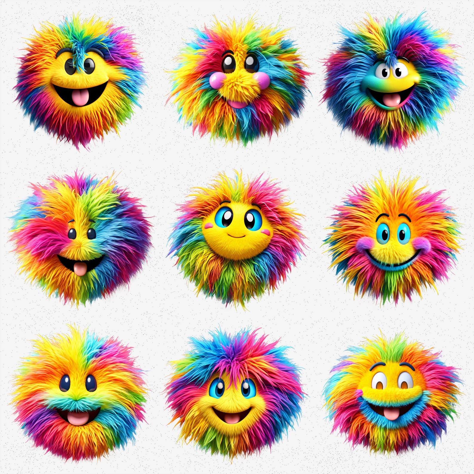 Colorful Smiley Face Emoji PNG - Happy Face Emotion Clipart & Stickers ...
