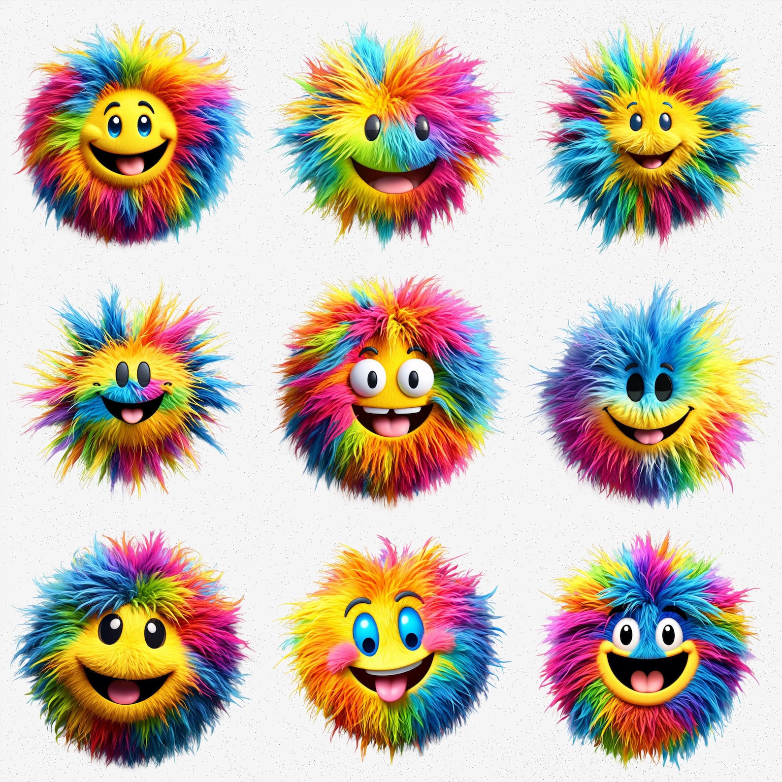 Colorful Smiley Face Emoji PNG - Happy Face Emotion Clipart & Stickers ...
