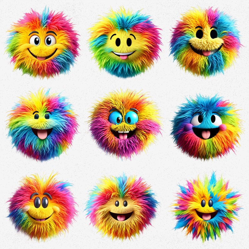 Colorful Smiley Face Emoji PNG - Happy Face Emotion Clipart & Stickers ...