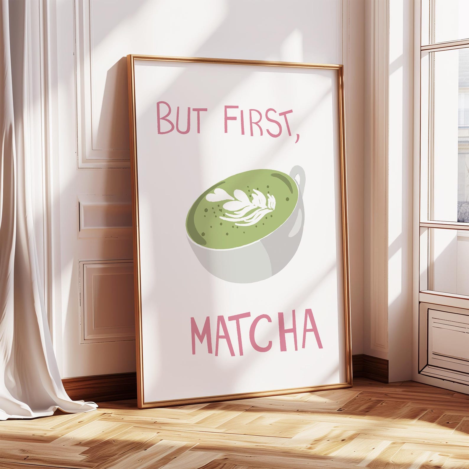 Matcha Latte Kitchen Wall Art Print, Cute Trendy Green Tea Poster ...