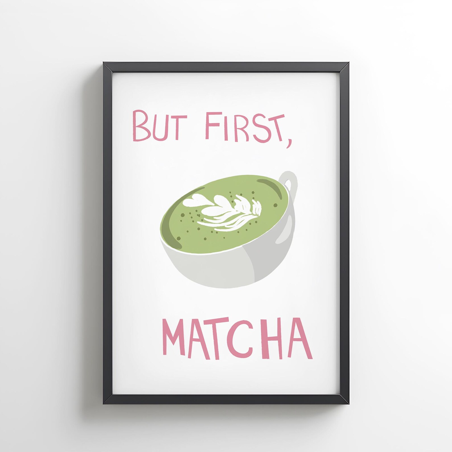 Matcha Latte Kitchen Wall Art Print, Cute Trendy Green Tea Poster ...