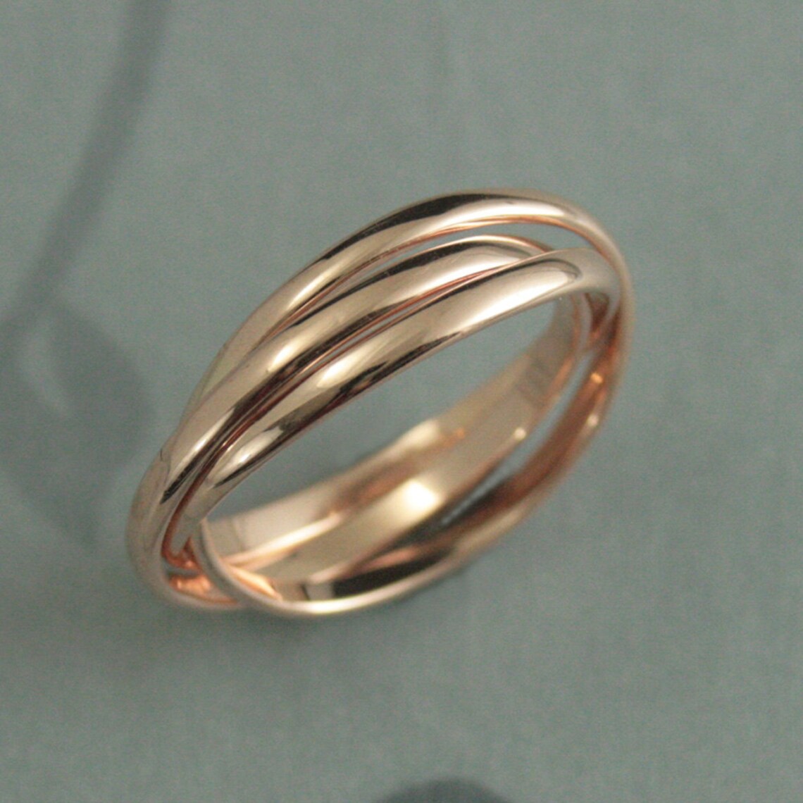 14K Rose Gold Rolling Ringrose Gold Wedding - Etsy