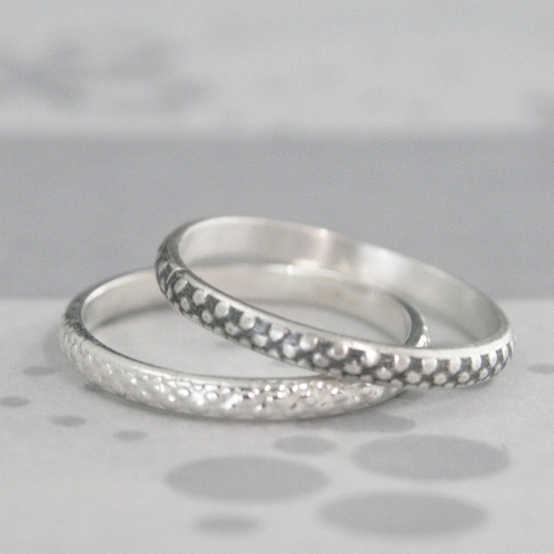 Silver Dot Ring Stacking Ring Pointillism Ring Modern Contemporary ...