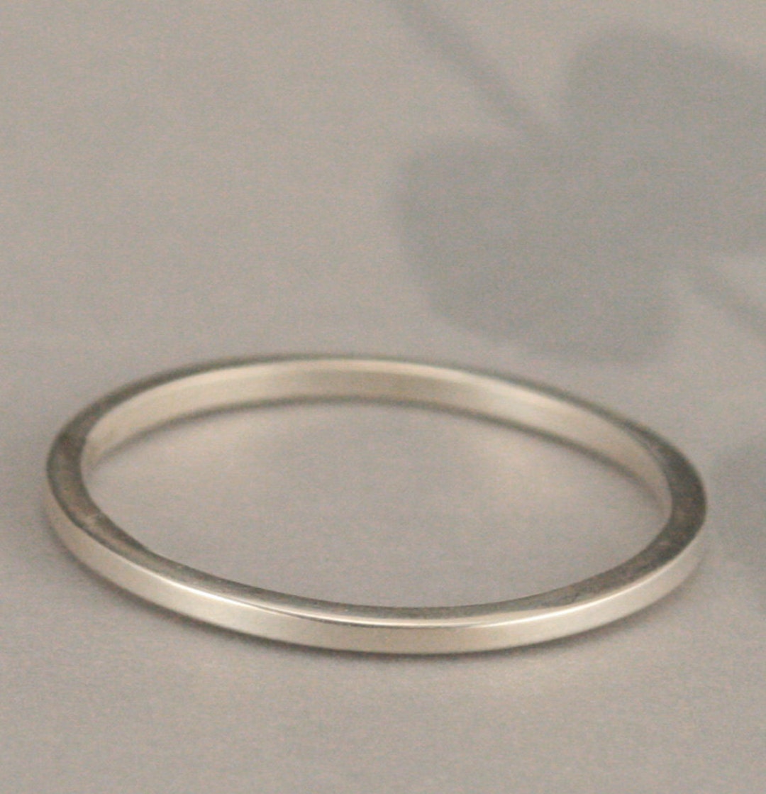 Silver Square Ring Thin Flat Silver Ring Silver Spacer Band Super ...