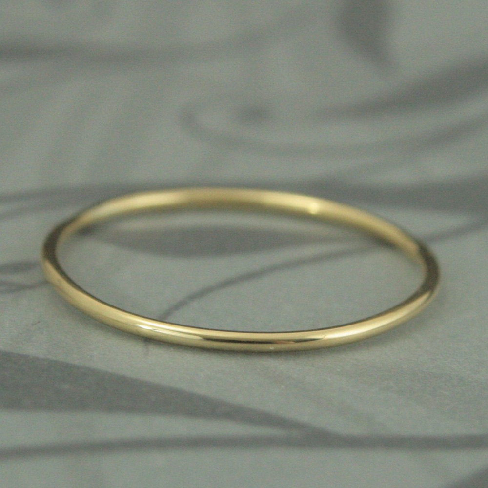 Roll Me Round Solid 18K Gold Stacking Ring One Round Band in | Etsy