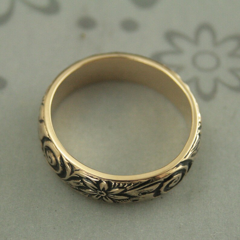 Antiqued Gold Band Antiqued Gold Ring Vintage Style Ring - Etsy