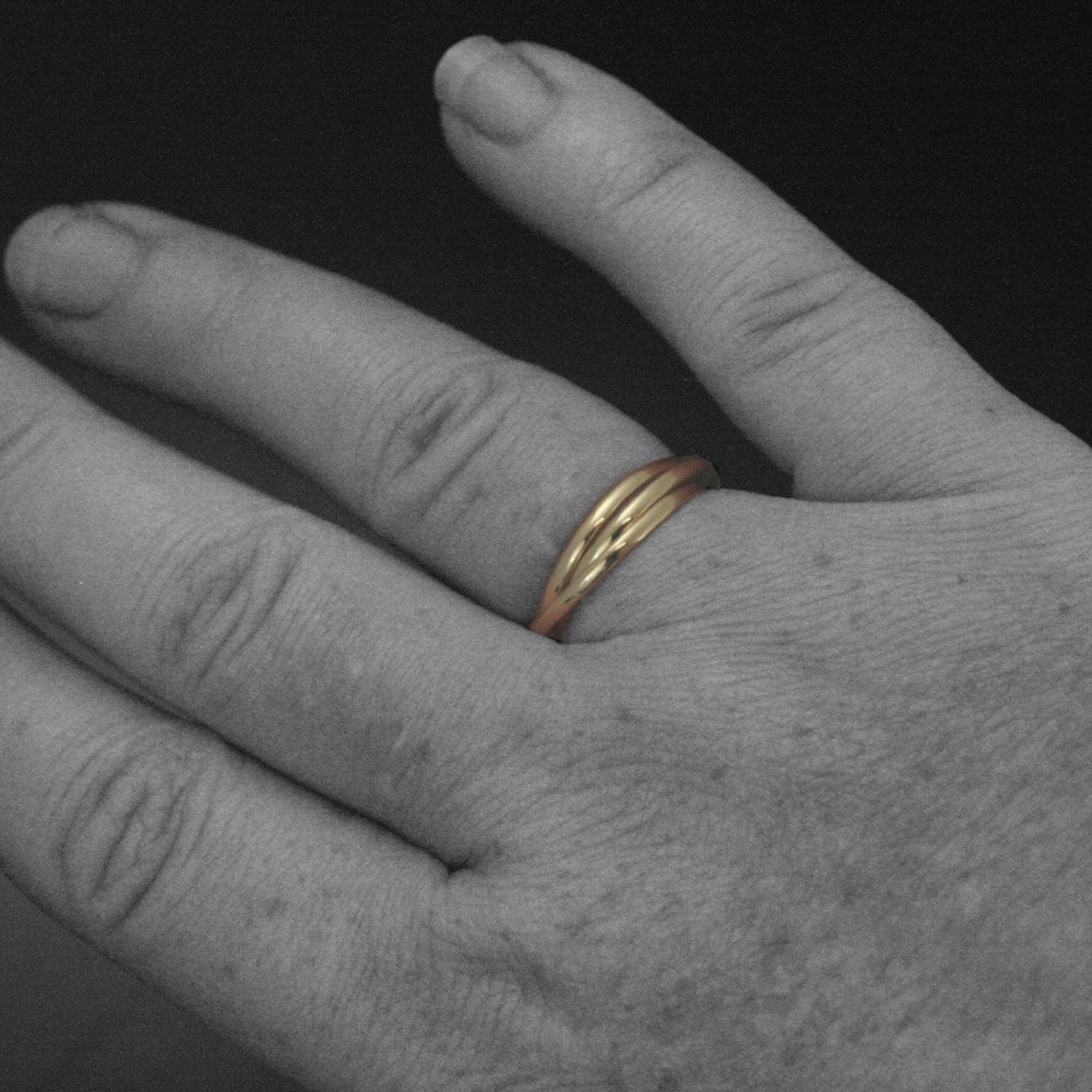 10K Interlocking Rings 10K Rolling Ring 10K Yellow Gold Gold Rolling ...