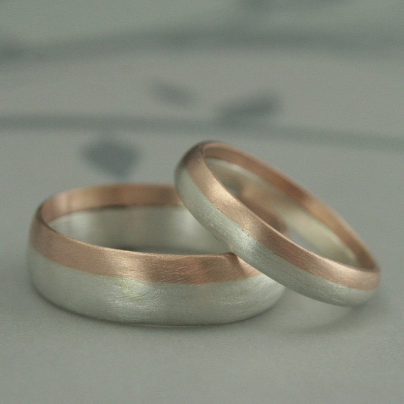 Modern Rounded Two Tone Wedding Band Set Bimetal Wedding Ring Etsy UK modern-rounded-two-tone-wedding-band-set-bimetal-wedding-ring-etsy-uk