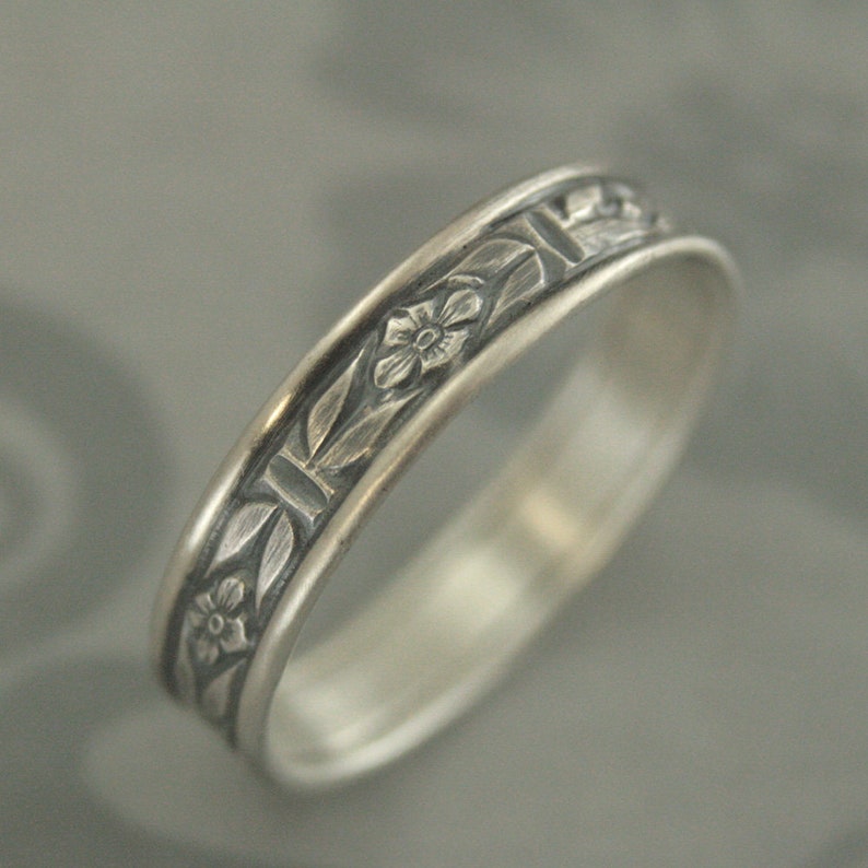 Mens Wedding Ring Silver Romance With an Edge Band Silver Mens - Etsy