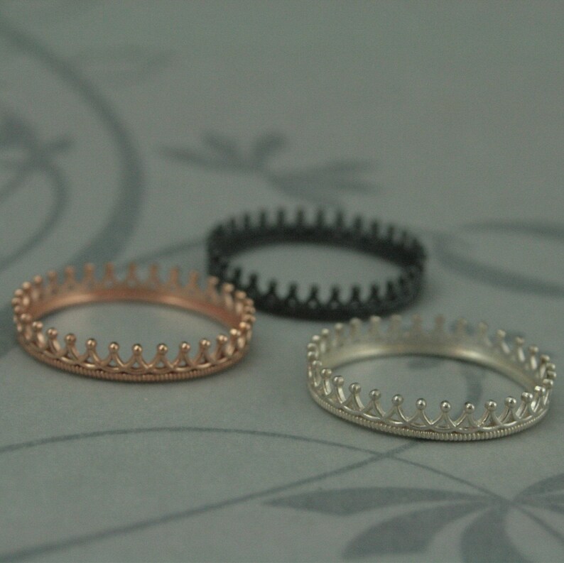 Sterling Silver Princess Crown RingCrown Wedding BandCrown | Etsy