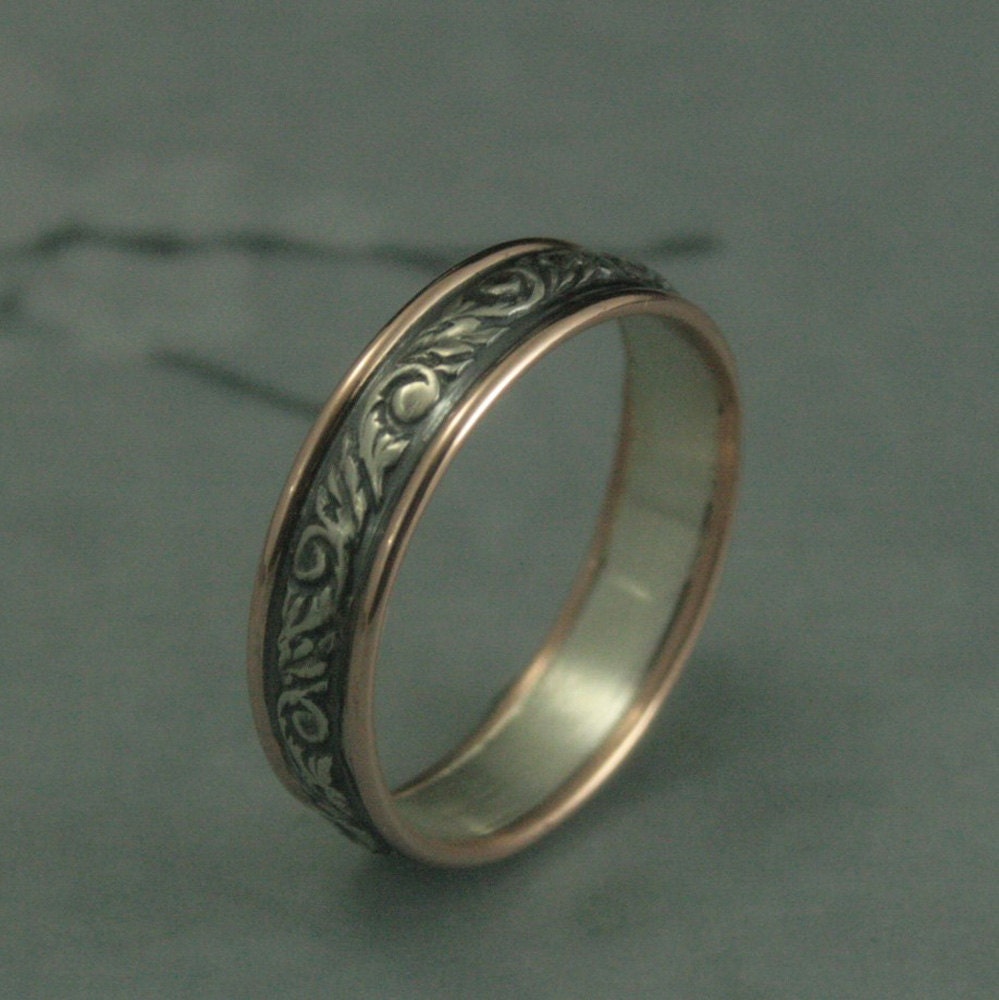 Going Baroque Touch of Goldtwo Tone Wedding Bandbimetal | Etsy