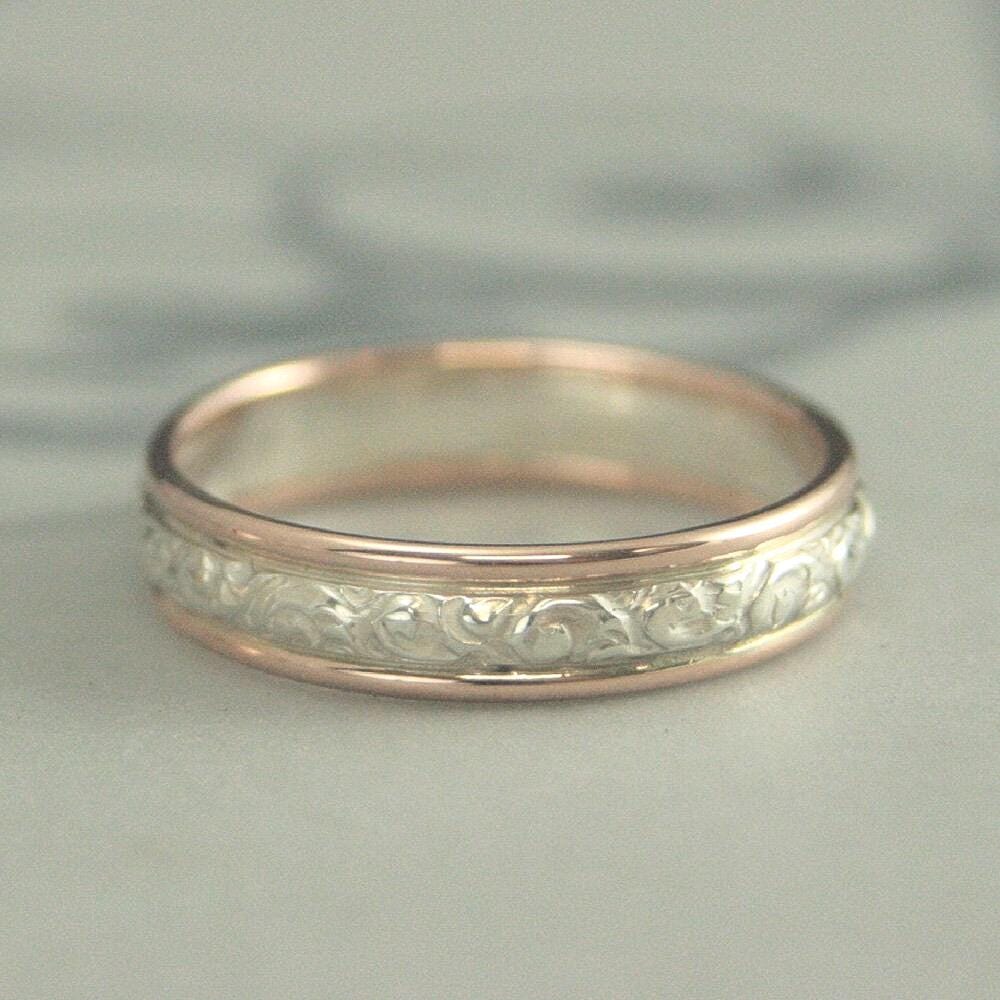 Band Men’s Wedding Ring Women’s Wedding Band Gold and Silver Ring Multi ...