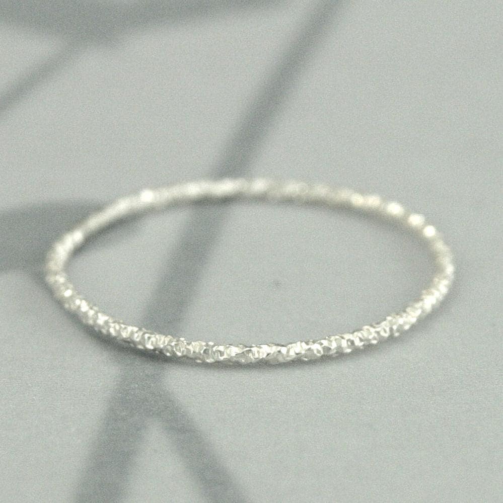 Tinsel Ring--tiny Sterling Silver Textured Stacking Ring--sterling ...