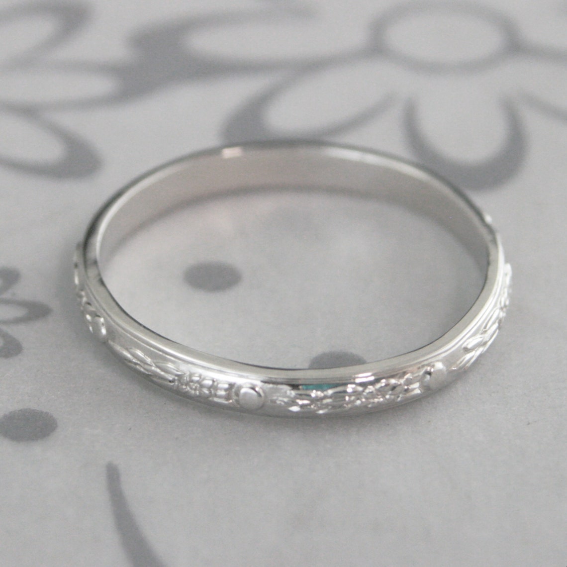 Platinum Wedding Ring Women's Platinum Band Floral Monet - Etsy