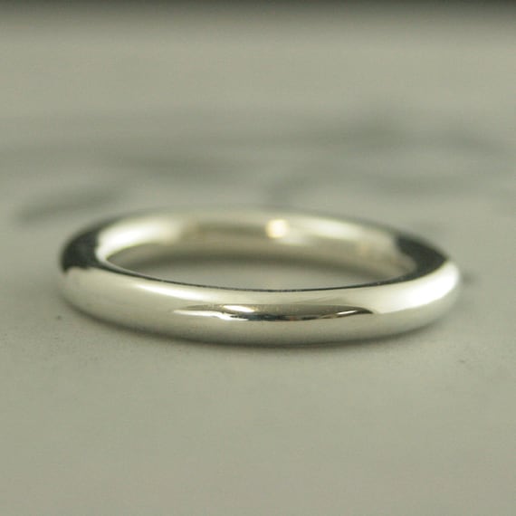 Band Full Round Ring Rounded Band 3mm Ring Silver Stacking Band Full Round Ring Rounded Band 3mm Ring Silver Stacking