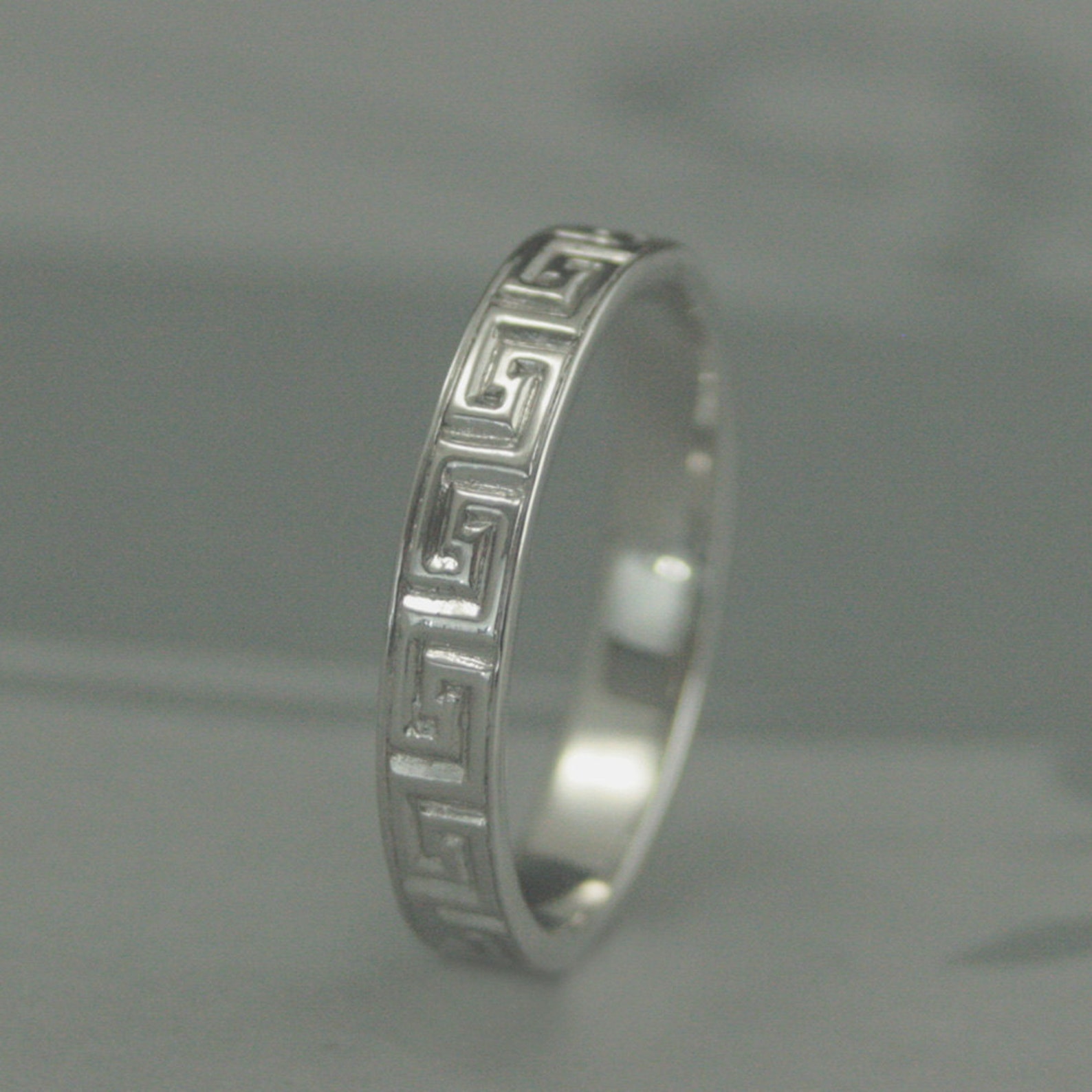 Greek Key Band14k Gold Wedding Bandgreek Fret Bandgold Wedding ...