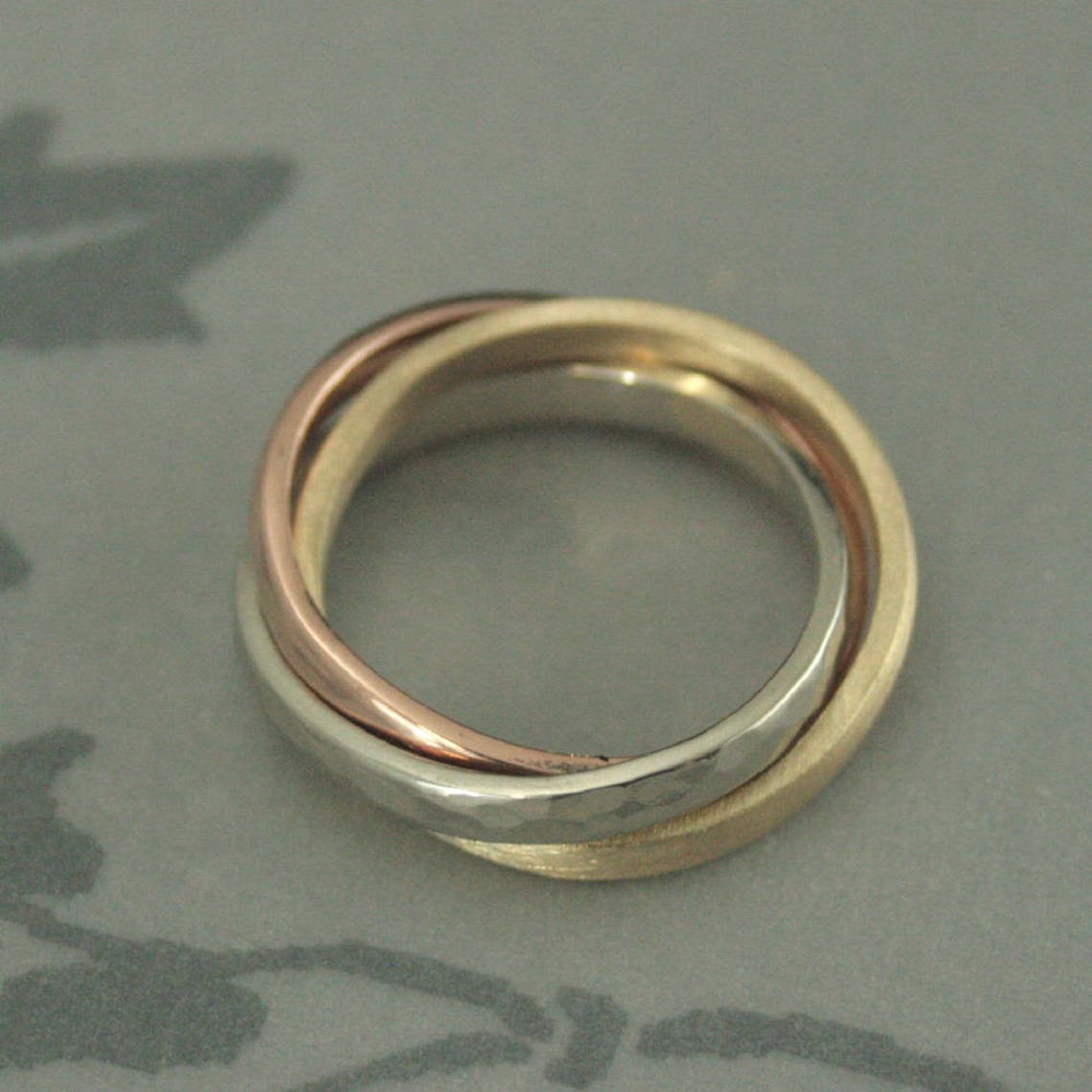 Tricolor Rolling Ringrussian Wedding Bandinterlocking - Etsy