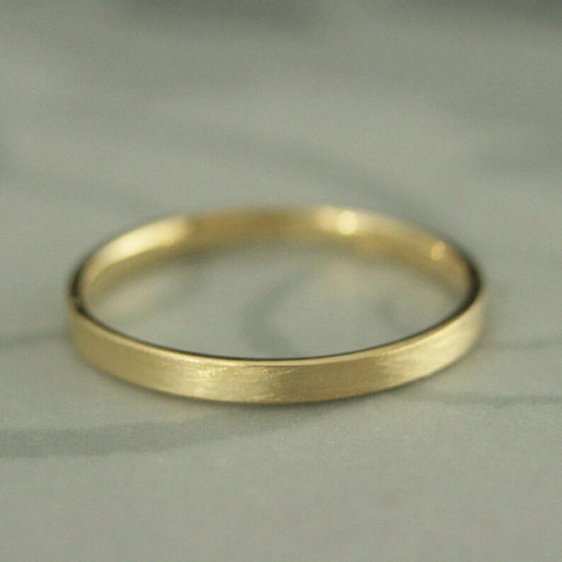18K Gold Ring Women's Gold Band 2mm Wide Ring Wedding Band | Etsy