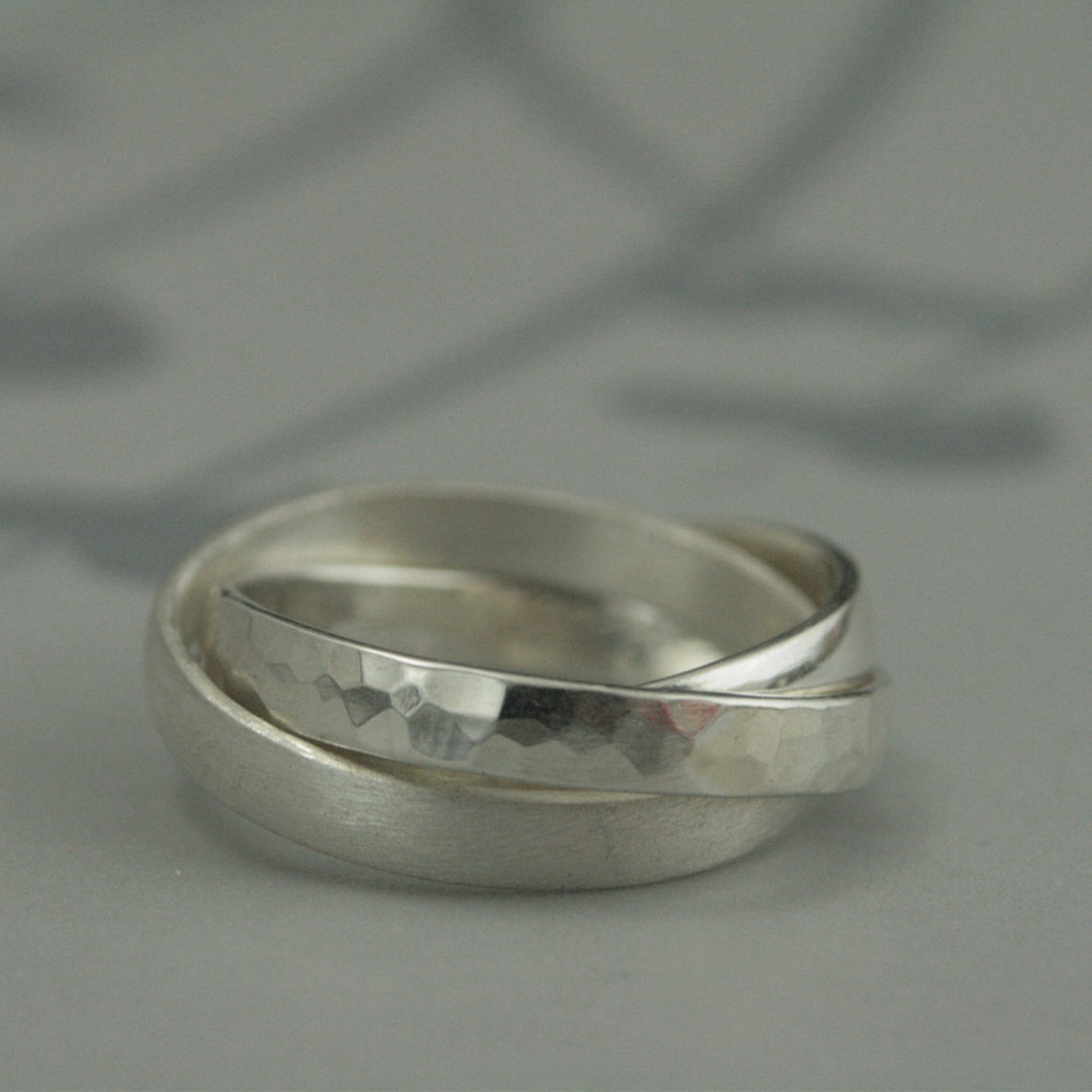 Wide Rolling Ring in Sterling Silver3mm Wide Tri Textured | Etsy