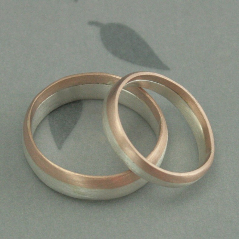Modern Rounded Two Tone Wedding Band Set Bimetal Wedding Ring Etsy UK modern-rounded-two-tone-wedding-band-set-bimetal-wedding-ring-etsy-uk