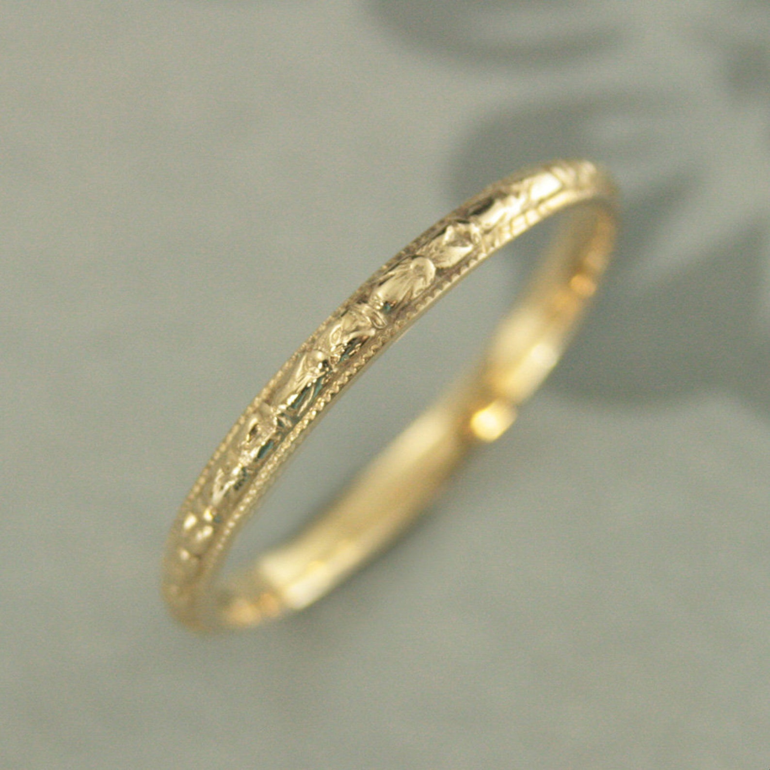 Milgrain Wedding Band Women's Wedding Ring Antique Style | Etsy