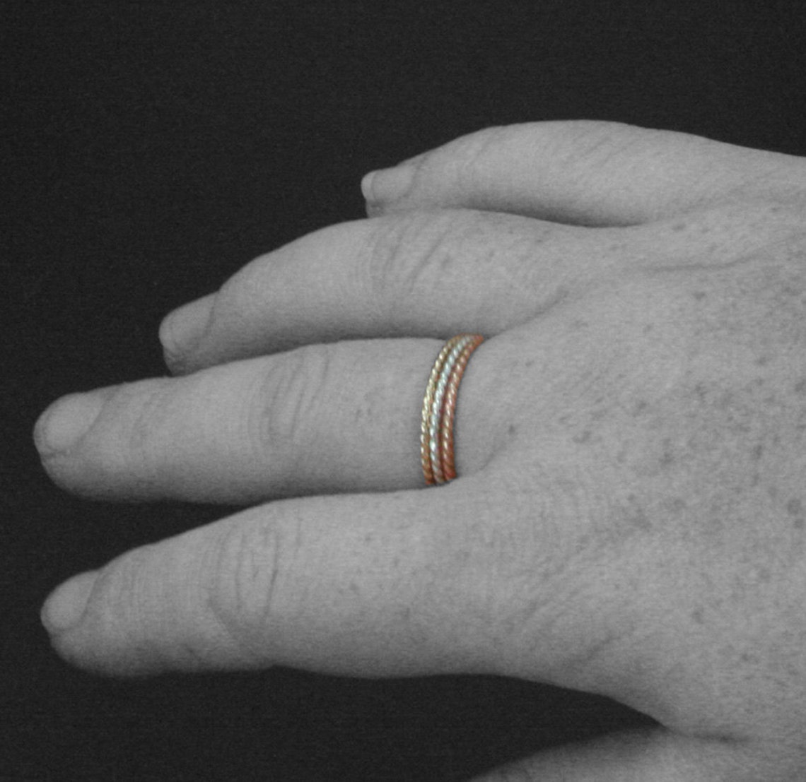 Silver Rope Ringthin Silver Twist Stacking Ringone Solid - Etsy