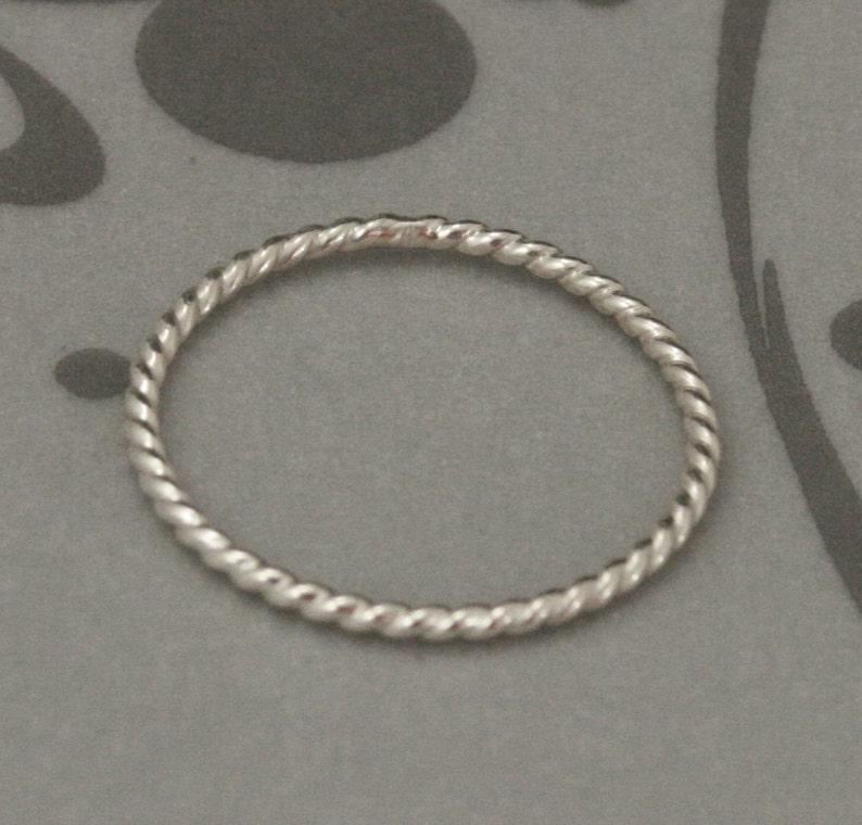 Silver Rope Ringthin Silver Twist Stacking Ringone Solid - Etsy
