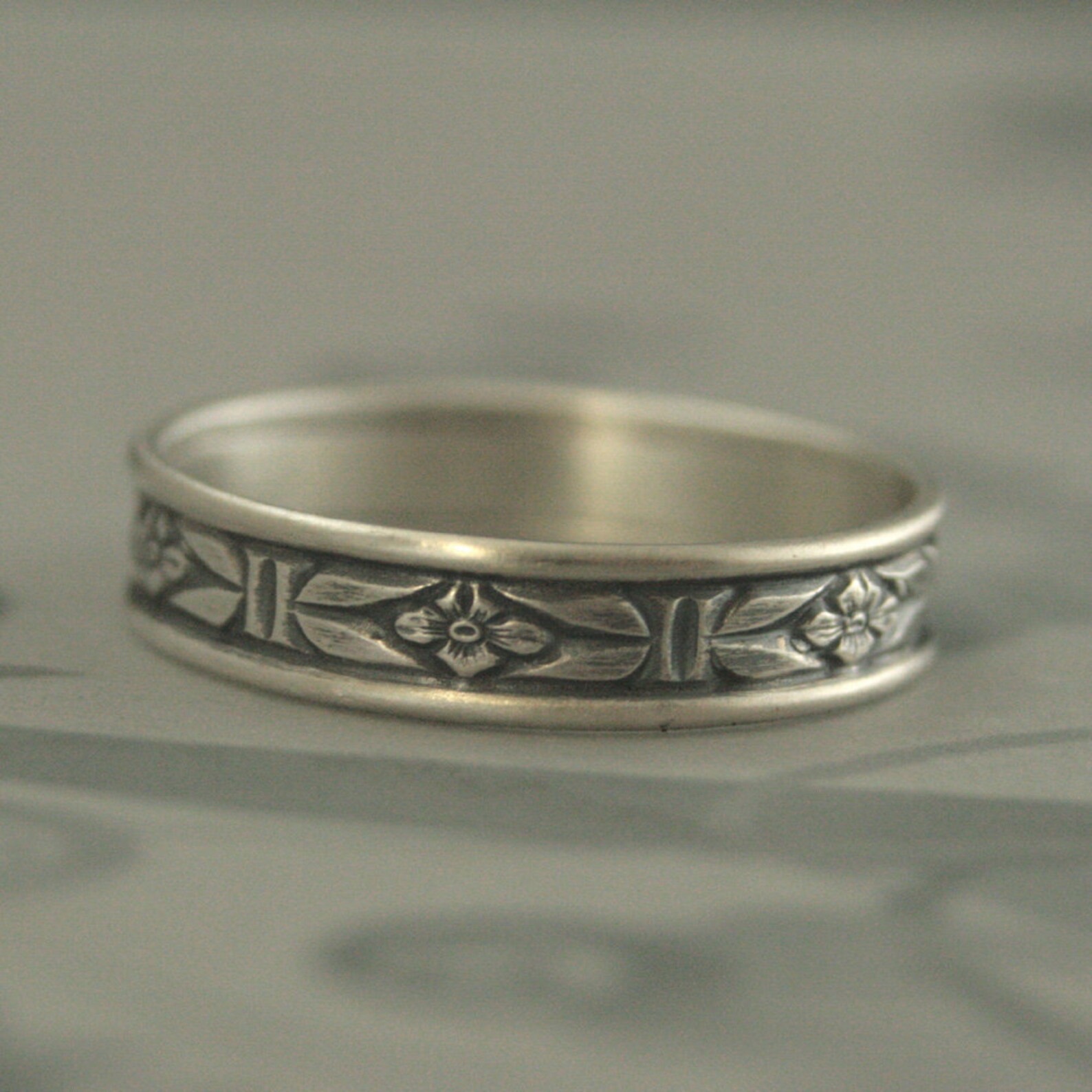Mens Wedding Ring Silver Romance With an Edge Band Silver Mens - Etsy
