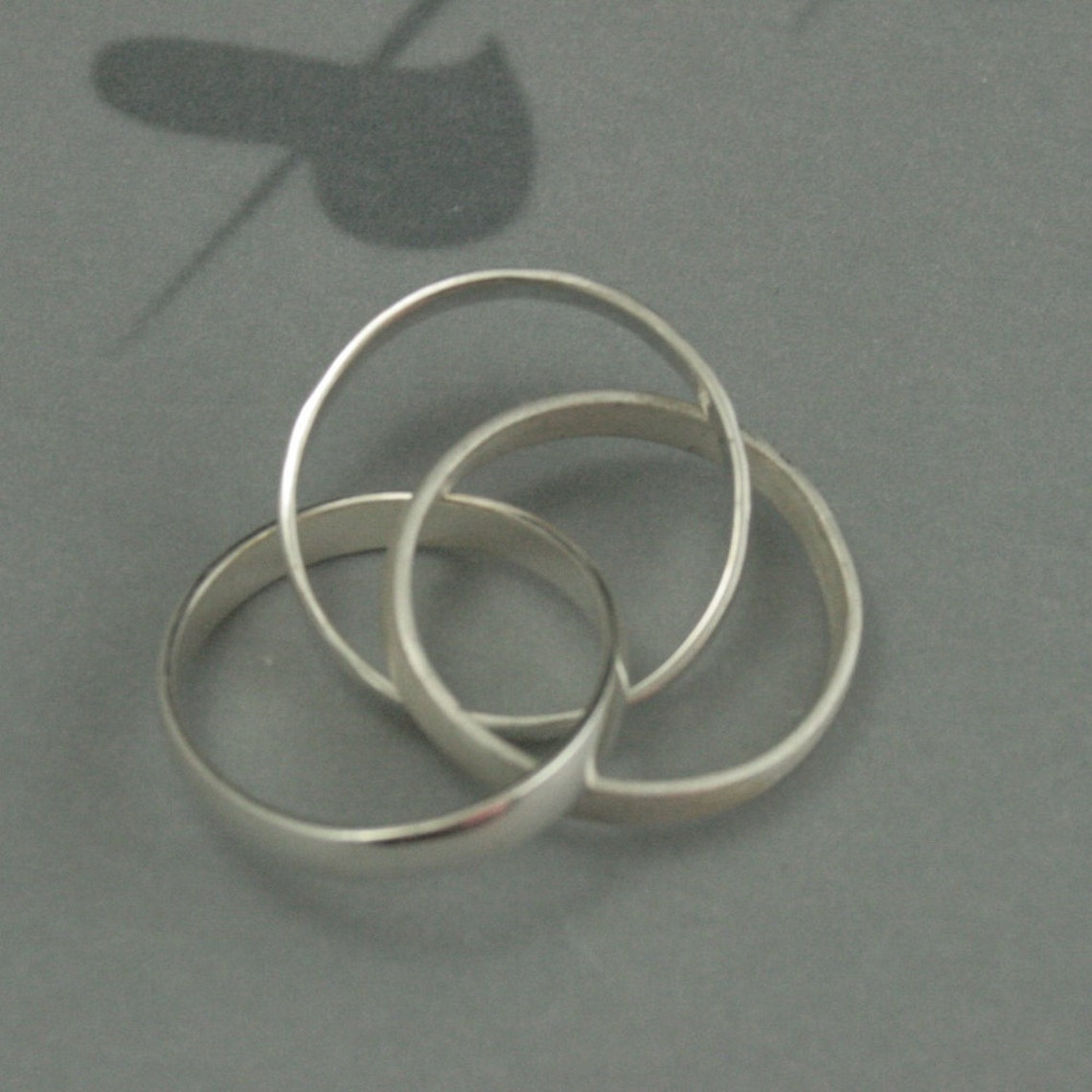 Wide Rolling Ring in Sterling Silver3mm Wide Tri Textured | Etsy