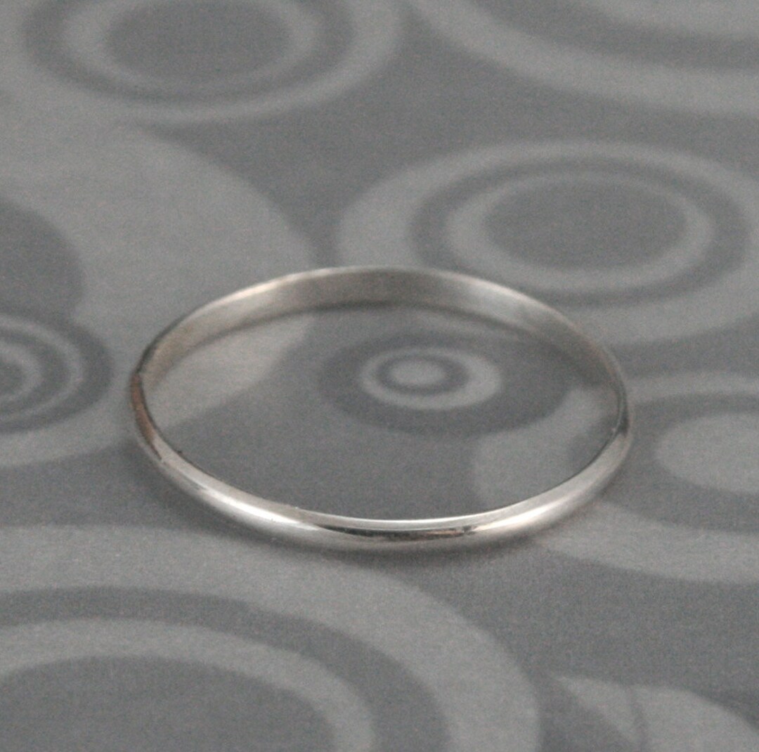 Thin Silver Band~sterling Silver Ring~rounded Band~thin Stacking Ring ...
