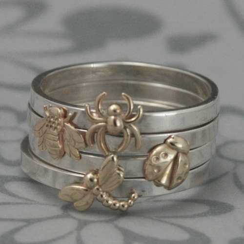 Bugga Bugga Bandssolid 14K Yellow Gold Bug of Your Choice on - Etsy