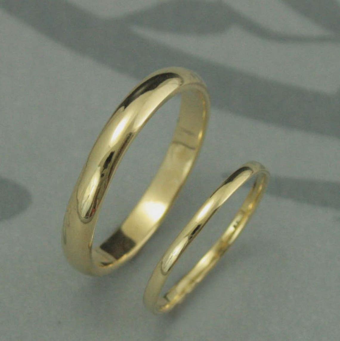 18K Wedding Rings18k Yellow Gold Bandshis and Hers - Etsy