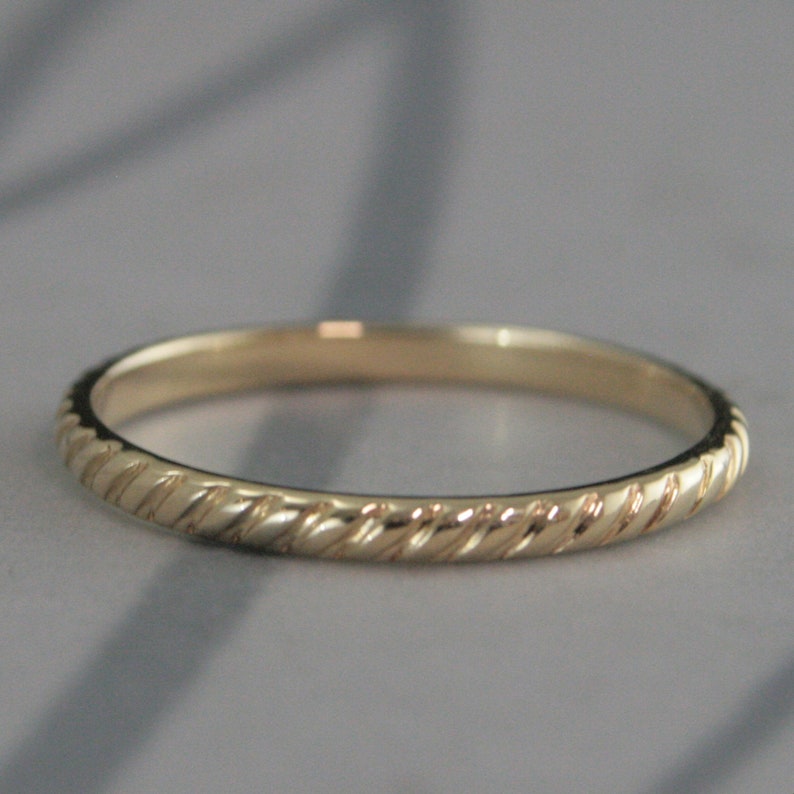 Yellow Gold Twist Ring Gold Rope Band Women's Wedding Ring - Etsy