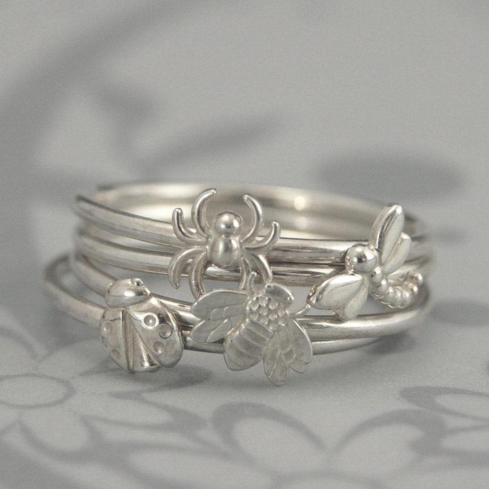 NEW Bugga Bugga Bands--sterling Silver Honey Bee Stacking Ring--silver ...