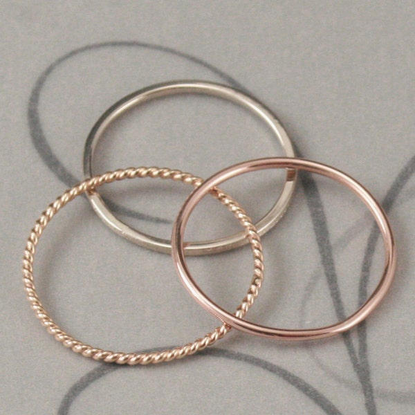 Gold Stack Rings - Etsy
