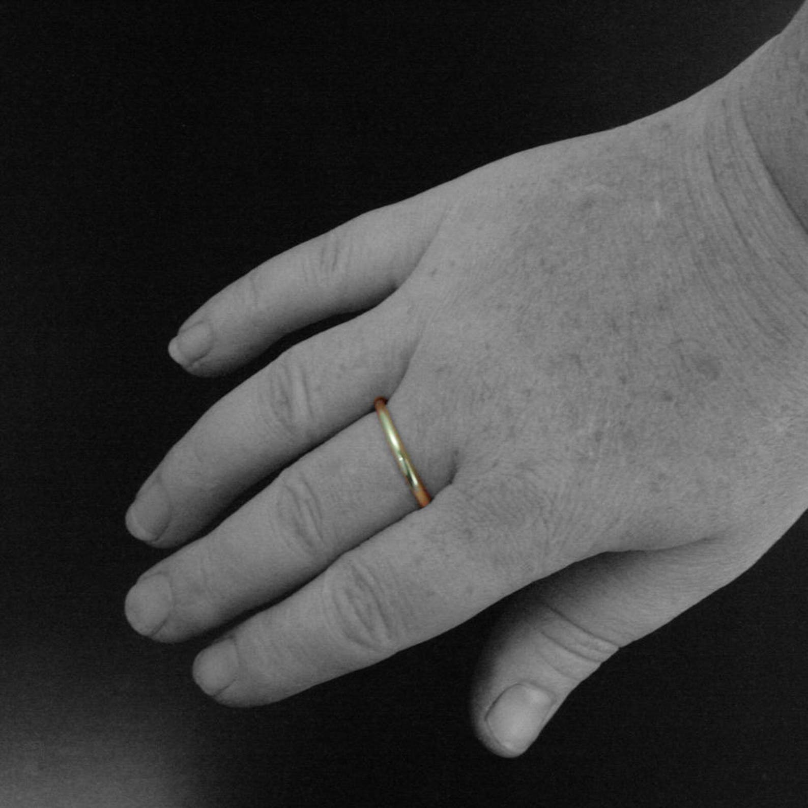 2mm Full Round Band~solid Gold Band~solid Gold Ring~14k Gold Ring~roll ...
