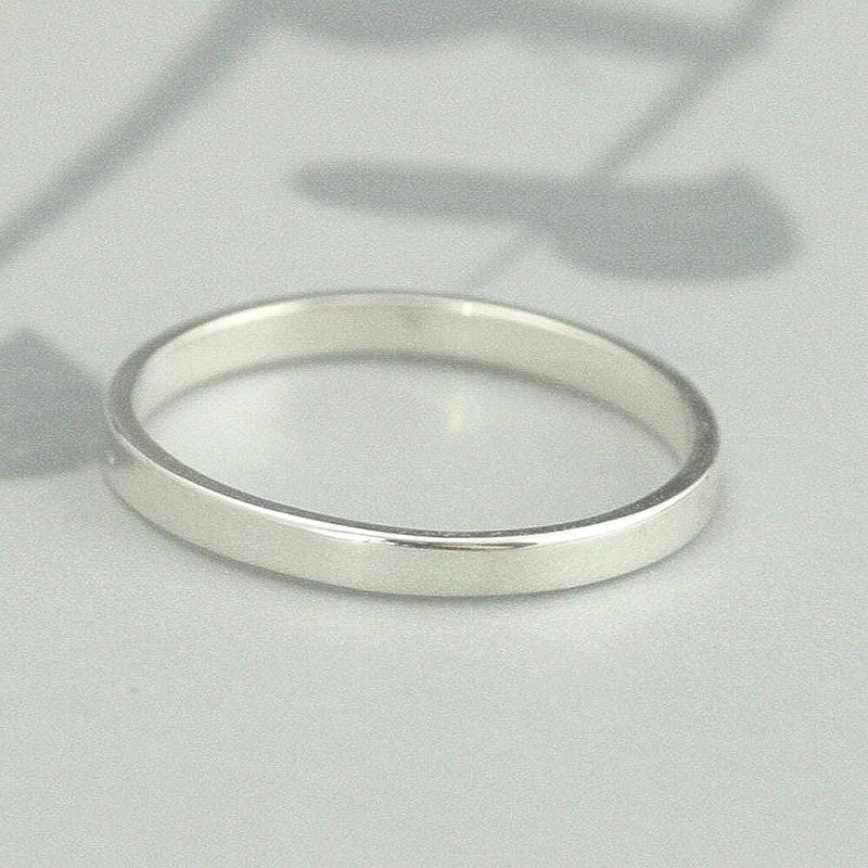 Silver Band Flat Edge - Etsy