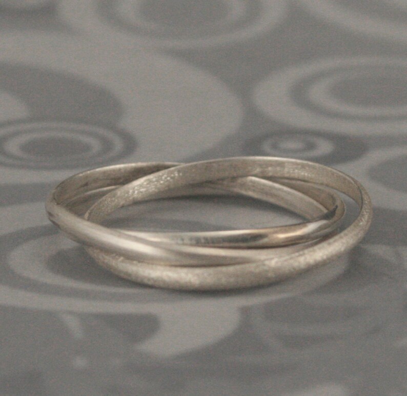 Plain Jane Rolling Ring in Sterling Silver Contrasting - Etsy