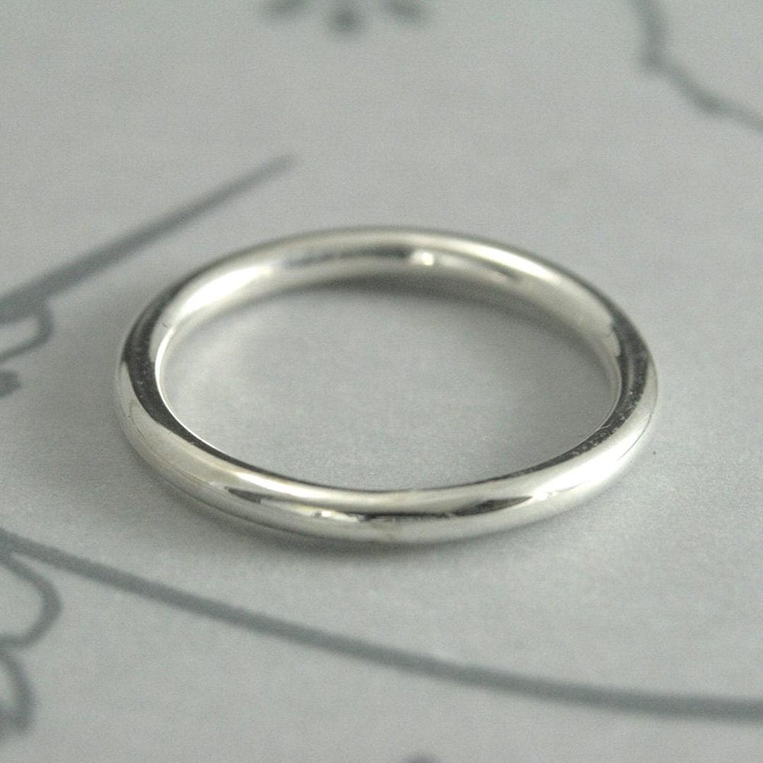 Thick Silver Round Band--thick Roll Me Round--2mm Round Band--sterling ...