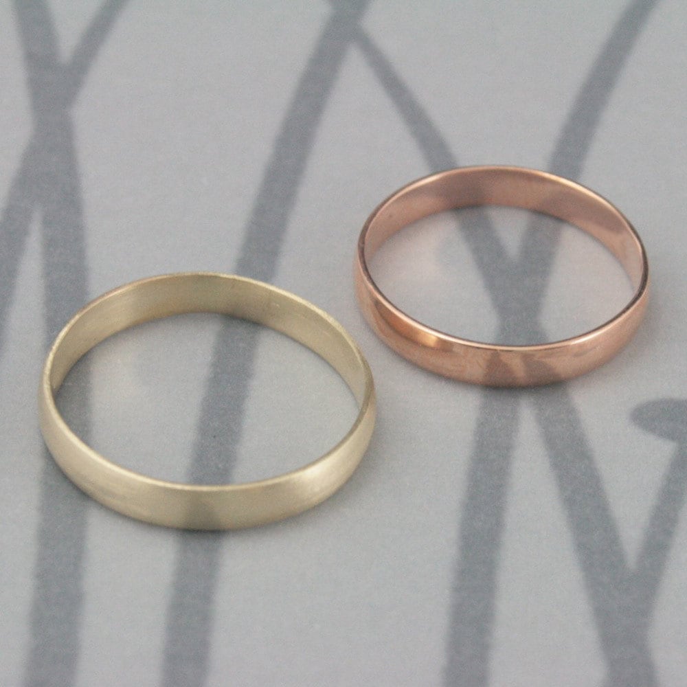 Classic Wedding Ring Traditional Wedding Band 14K Gold Low - Etsy
