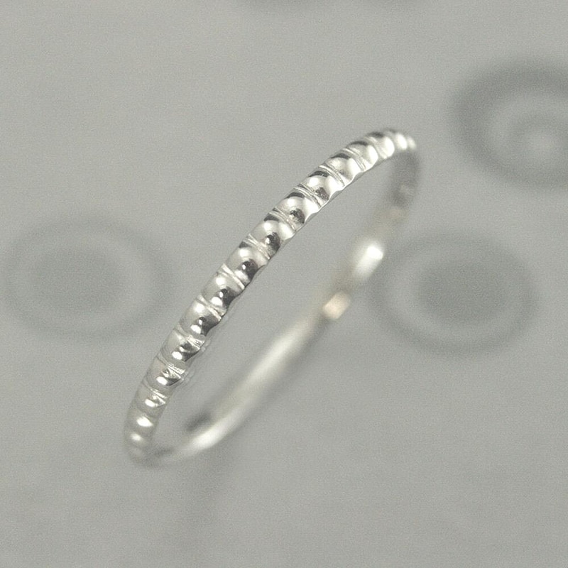 Platinum Bead Stacking Ring - Etsy