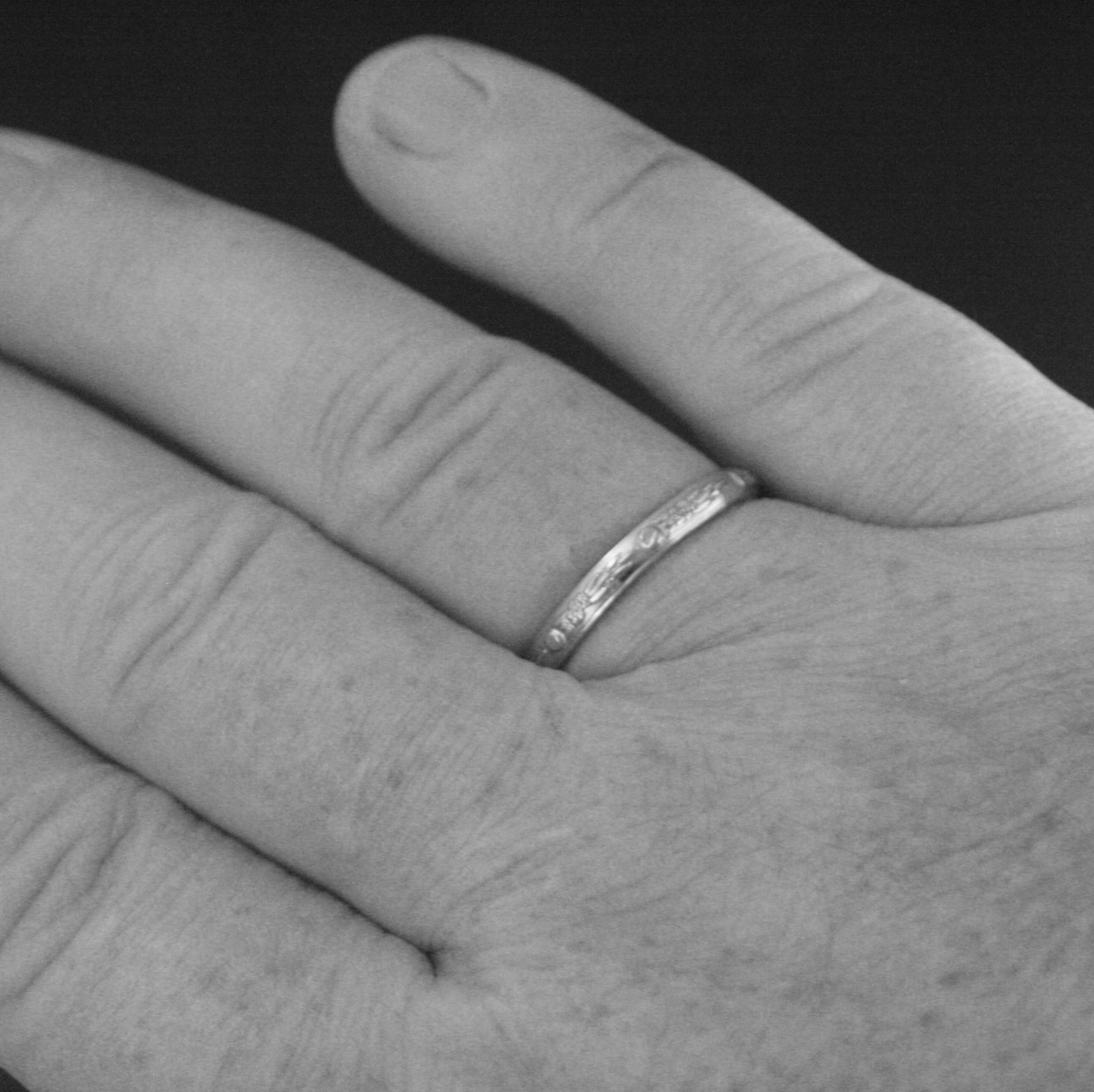 Platinum Wedding Ring Women's Platinum Band Floral Monet Ring Embossed ...