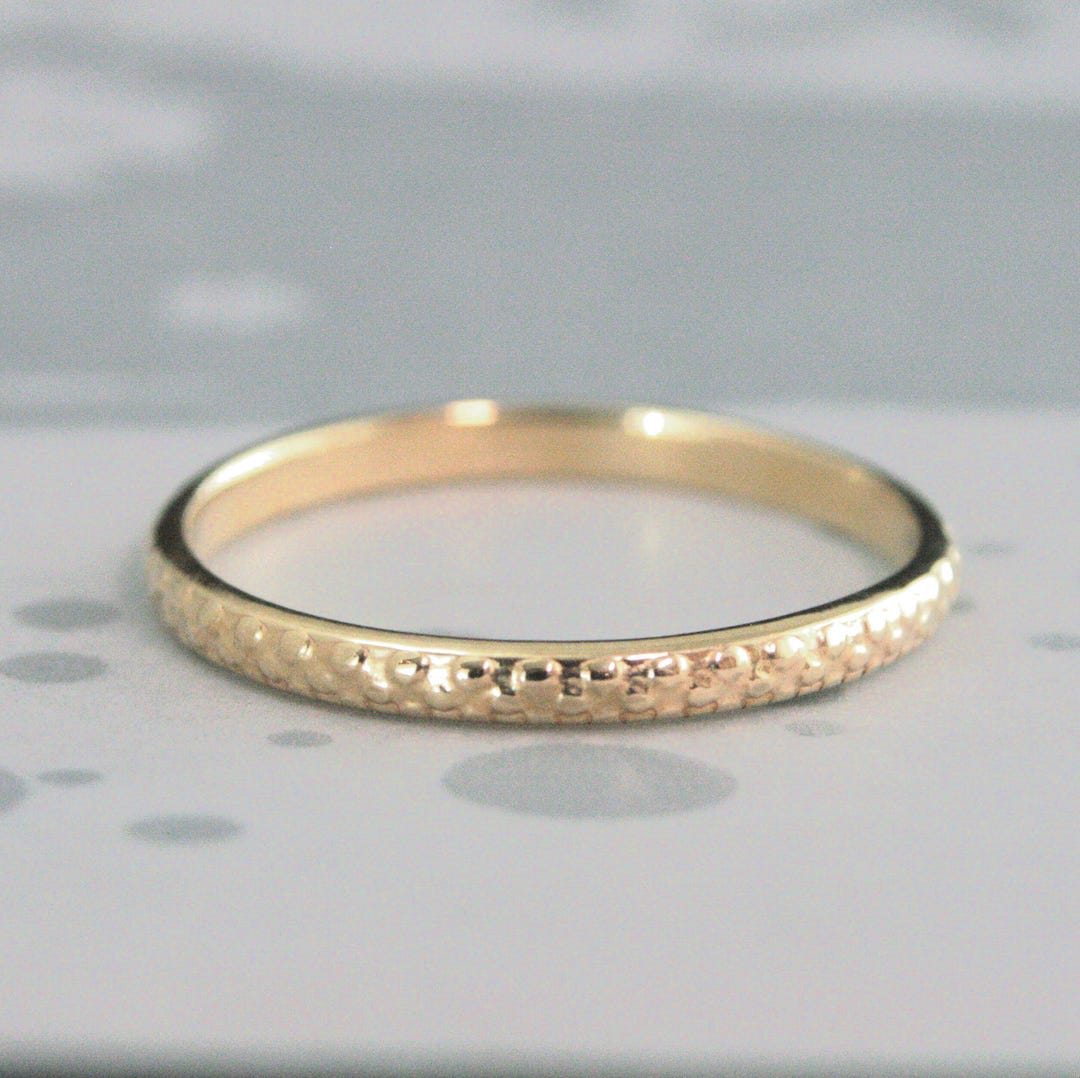Solid Gold Dots Ring Pointillism Art Ring Modern Band 80's Style Ring ...