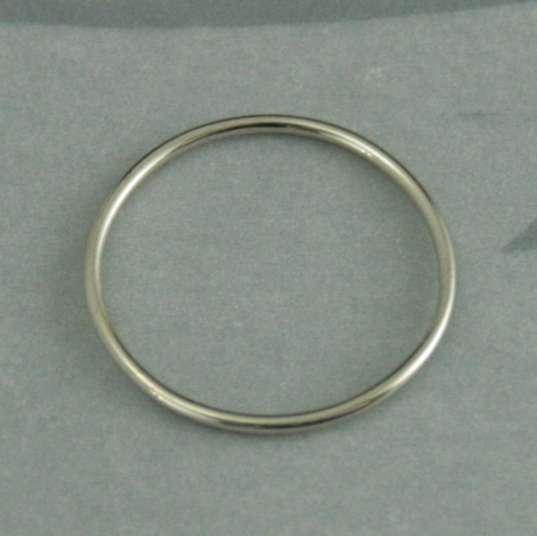 Thin White Gold Band--women's Wedding Band--1mm Round Spacer Ring--10k ...