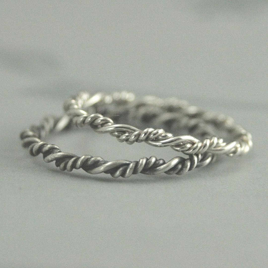 Fancy Twist Ring--silver Twist Band--silver Twist Ring--rope Ring ...